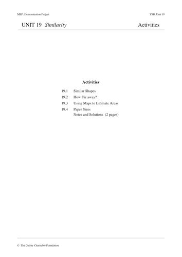 Ks3 Transformationssimilarity Year 8 Unit 19 Teaching Resources