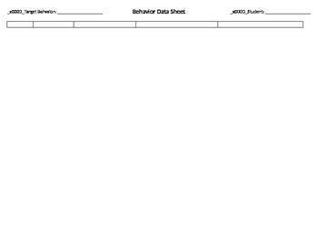 ABC Behavior Data Sheet By Jessica Allemandi TPT