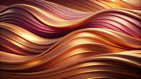 Abstract Golden And Burgundy Swirls A Symphony Of Curving Lines And Soothing Hues Generative Ai