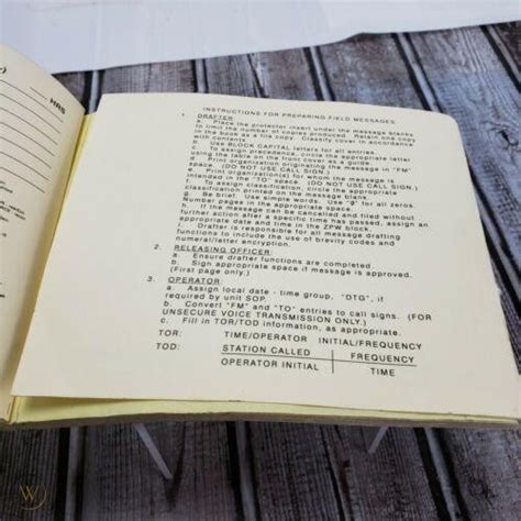Tactical Field Message Book U S Marine Corps With Instructions And