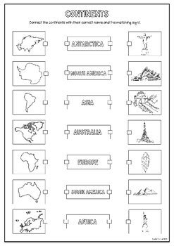 Continents And Oceans Worksheets For Grades 3 6 With This
