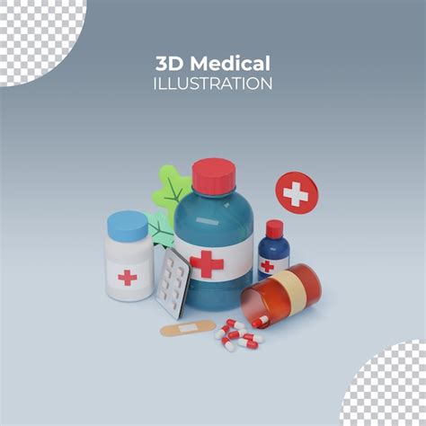 Premium Psd 3d Rendering Isomentric Medical Instrument Set Design