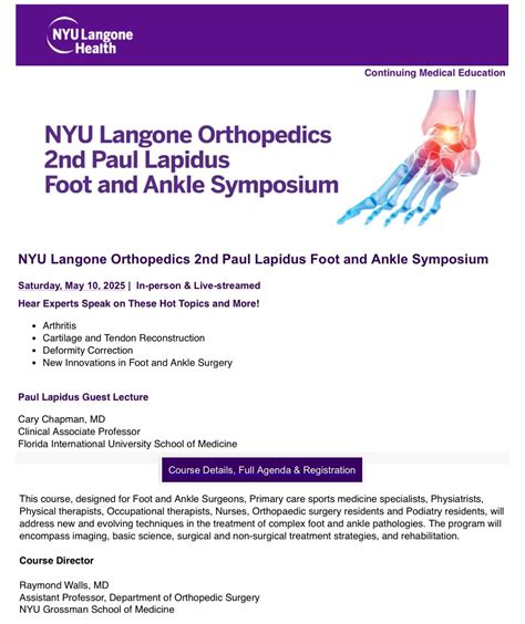 Lapidus 2025 New Yorks Foot And Ankle Symposium Ebs5rat4 Cary Chapman Lew Schon