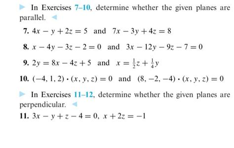solved in exercises 7 10 determine whether the given planes