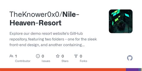 GitHub TheKnower X Nile Heaven Resort Explore Our Demo Resort Website S GitHub Repository