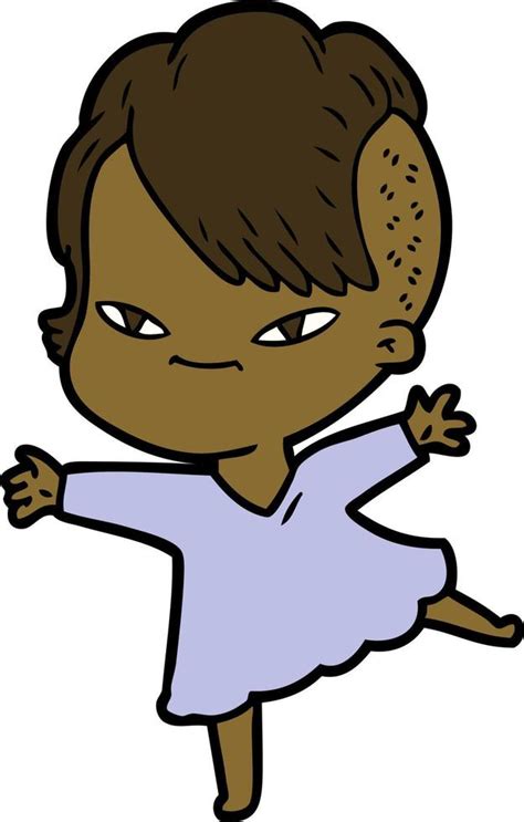Cute Cartoon Girl With Hipster Haircut 12459210 Vector Art At Vecteezy