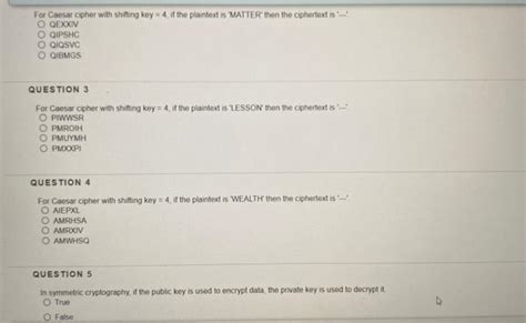 solved for caesar cipher with shifting key 4 if the