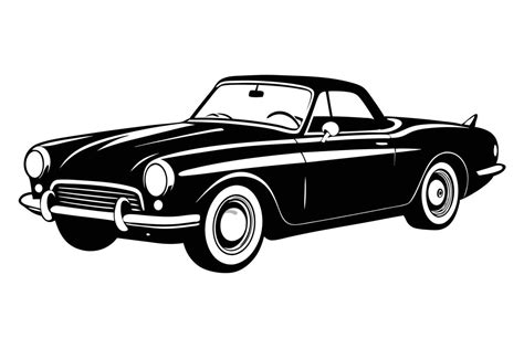 Classic Car Black And White 63178387 Vector Art At Vecteezy
