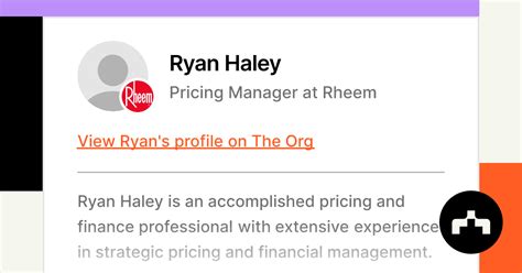 Ryan Haley Pricing Manager At Rheem The Org