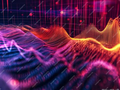 Abstract Digital Waveform Visualization Premium Ai Generated Image