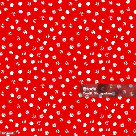임의로 흩어진 물방울 무늬 패턴 추상적 인 빨간색과 흰색 배경 빨간색의 흰색 점 0명에 대한 스톡 벡터 아트 및 기타 이미지 0명 가능성 거친 Istock