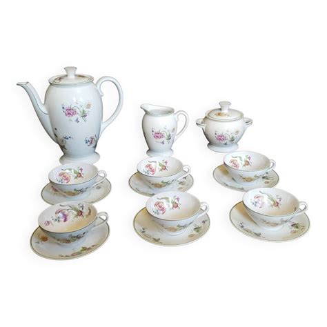 Service à Thé Ou Café En Porcelaine De Baudour Belgique 1960 70 Selency