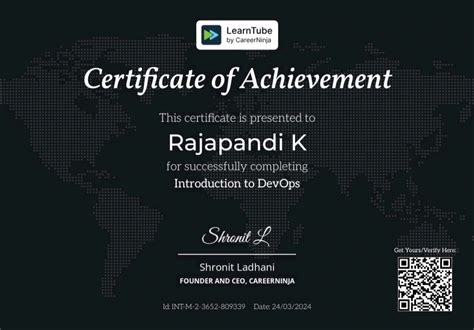 rajapandi k on linkedin certificate devops