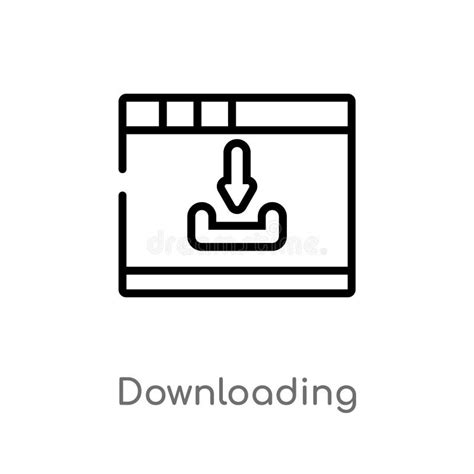 Outline Downloading Vector Icon Isolated Black Simple Line Element Illustration From User