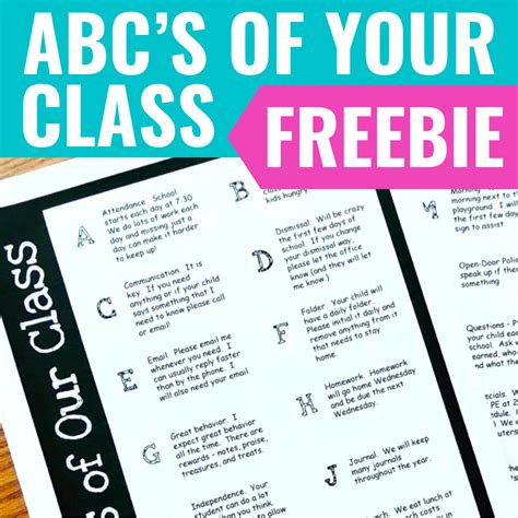 Abcs Of Your Class Freebie Simply Kinder