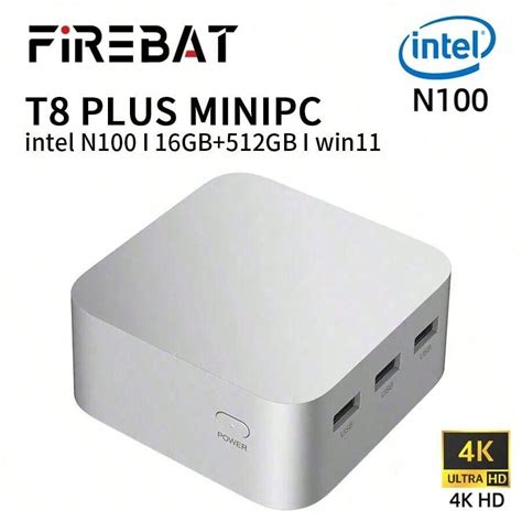 FIREBAT T8 Plus Mini PC Gamer Intel N Series N100 Gaming Computer 8GB 16GB RAM 256GB 512GB SSD