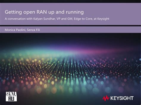 Getting Open RAN Up And Running PDF Asset Page Keysight
