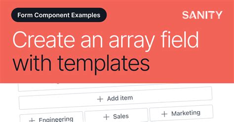 Create An Array Input Field With Selectable Templates Guide