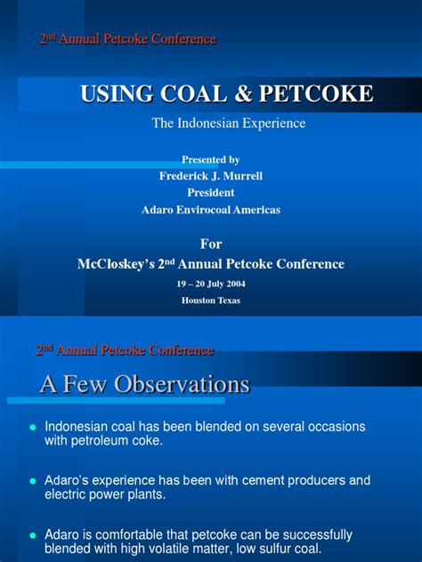 Fred Murrell Pt Adaro Envirocoal Americas Pdf Indonesia Coal