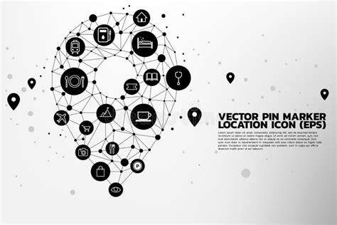 Location Pin Marker Signage Shaped With Utility Functional Icon Stock Illustration