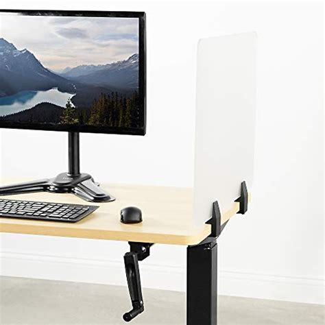 Vivo Dual Frosted Desk Privacy Panels Easy Clamp On Dividers