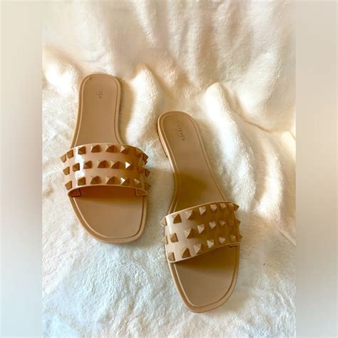 Steven By Steve Madden Shoes Steven By Steve Madden Nude Slides With Nude Studs Poshmark