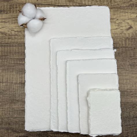 Handmade Cotton Rag Paper Deckled Edge Watercolor Calligraphy Etsy