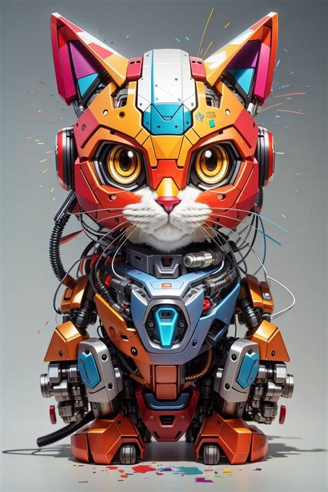 Colorful Robot Cat Drawings To Inspire Your Creativity