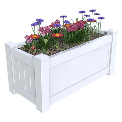 White Rectangular Planter Temple And Webster