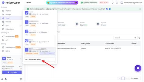 team management nstbrowser