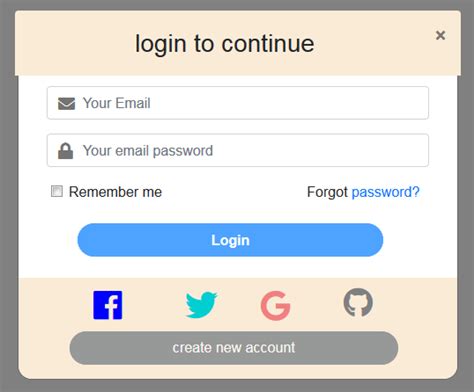 Creating A Popup Modal Login Form Using Html And Css And Bootstrap