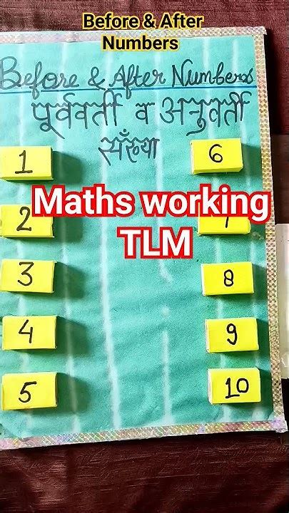 Maths Tlm Before And After Numbers Maths Working Model Shorts