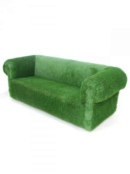 Grass Covered 3 Seater Chesterfield Sofa Themed Furniture Hire