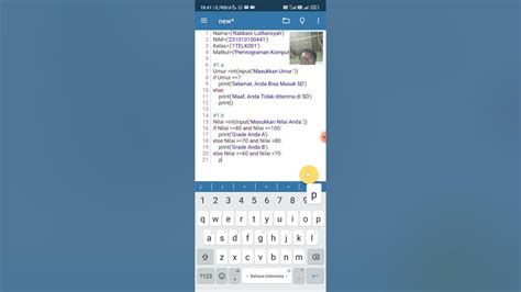 Program Ilustrasi Pythonmenentukan Umur Masuk Sd Dan Grade Menggunakan Hp Youtube