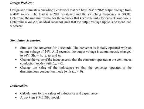 solved design problem design and simulate a buck boost