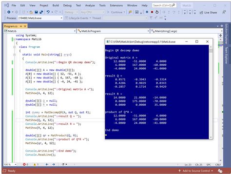 Matrixqrdecompdemo James D Mccaffrey