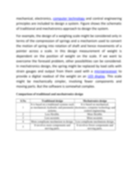Solution Traditional Vs Mechatronics Design Studypool