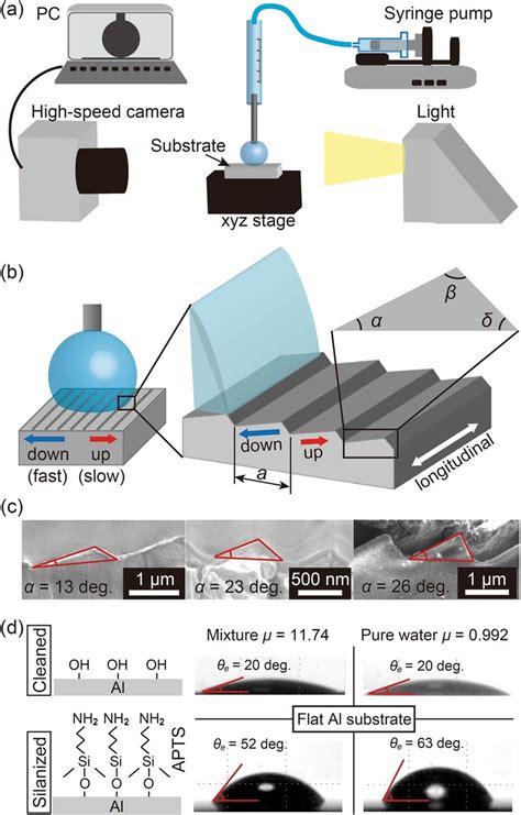 A The Setup Of The Dynamic Wetting Experiment B A Sketch Of Doplet Download Scientific