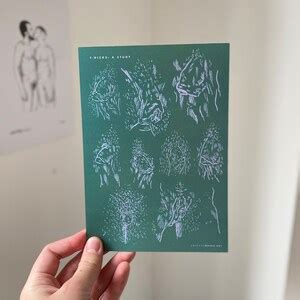 T D1ck Print Pink And Blue Trans Man Nude Sexy Kink Queer Artwork Line Illustration