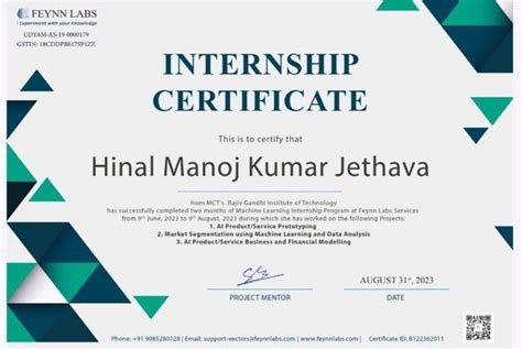 Hinal Jethava On Linkedin Internship2023 Feynnlabs