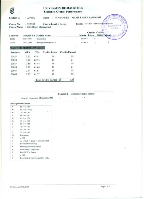 Transcript Bsc Pdf