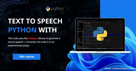 Text To Speech Python With 100 Voices Codesempai