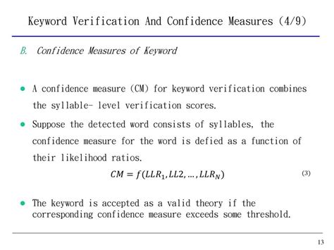 Ppt Utterance Verification For Spontaneous Mandarin Speech Keyword