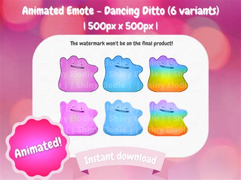 Twitch Animated Emote Dancing Ditto Rainbow Pokemon Dance