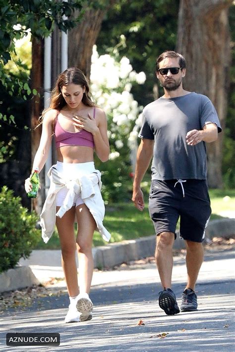 Tatiana Dieteman And Tobey Maguire Step Out For A Casual Walk To Get Their Daily Exercise In