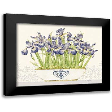Gladding Pamela 14x12 Black Modern Framed Museum Art Print Titled Imperial Irises Horizontal