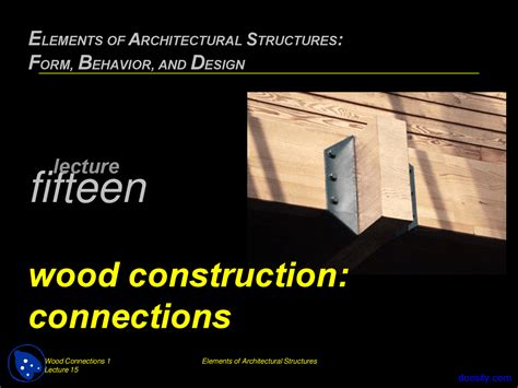 Connections Elements Of Architectural Structures Lecture Slides
