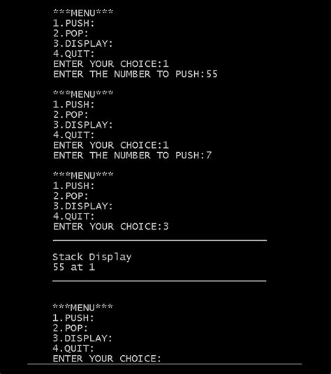 C Program To Implement The Stack Using Switch Case That Includes Images
