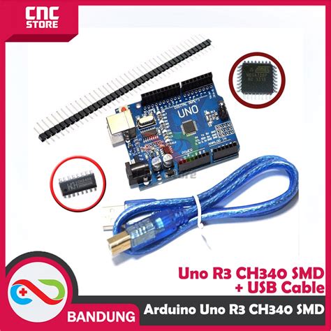 jual uno r3 smd ch340 atmega328p plus kabel usb and pin header shopee