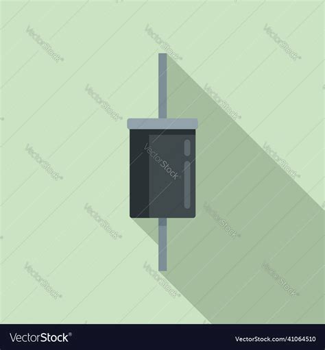 Computer Diode Icon Flat Semiconductor Royalty Free Vector